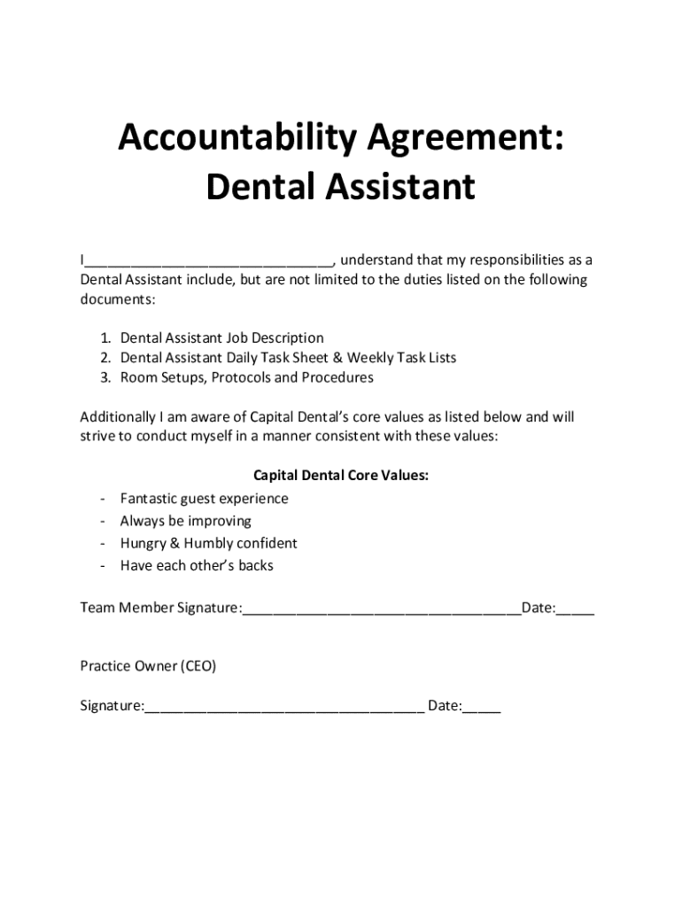 Fillable Online 2b. Accountability Agreement - Dental Assistant.docx ...