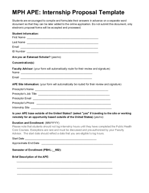 Fillable Online APE Proposal Form and Deadlines Fax Email Print - pdfFiller