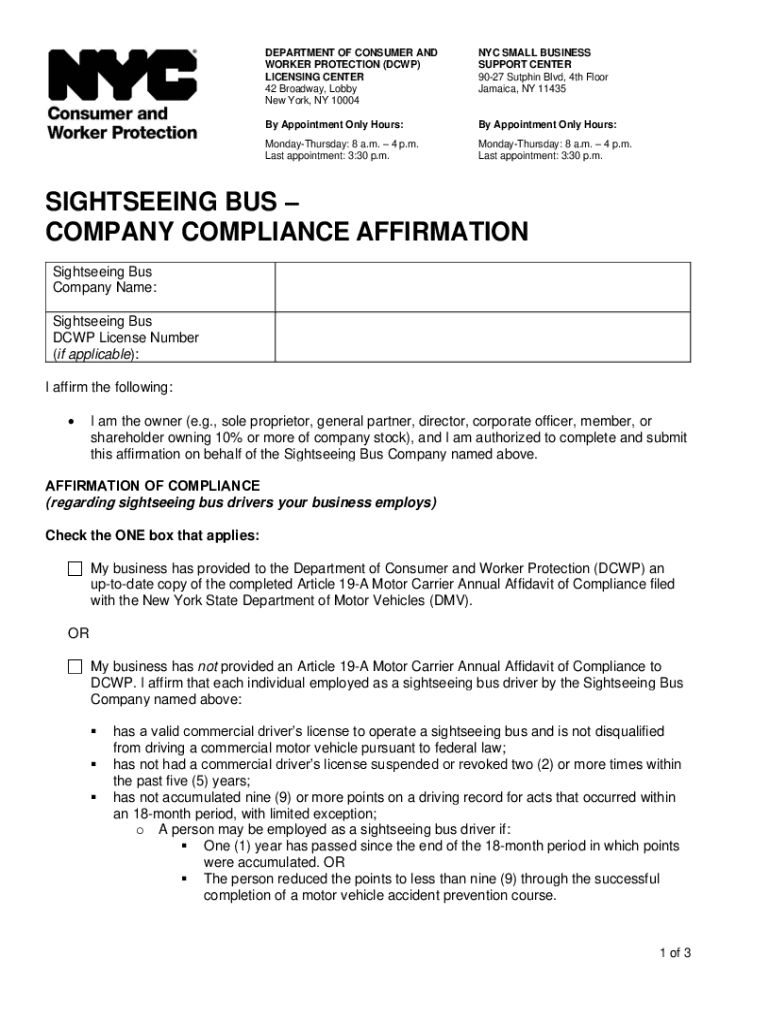 Fillable Online home nyc Sightseeing Bus - Company Compliance ...