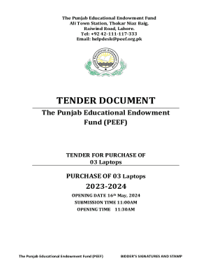 Fillable Online PEEF ScholarshipsThe Punjab Educational Endowment ...