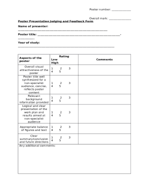posters judging template. - Researcher Development Doc Template | pdfFiller