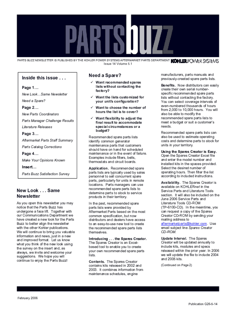 Fillable Online Parts Buzz final kat.doc Fax Email Print - pdfFiller