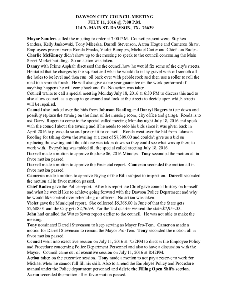 Fillable Online Sanders, Kelly Jankowski, Tony Mikeska, Darrell ...