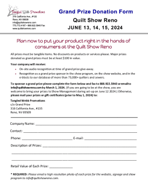 Fillable Online Grand Prize Donation Form Fax Email Print - pdfFiller