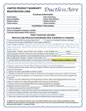 Fillable Online HVAC Product Registration Form Fax Email Print - pdfFiller