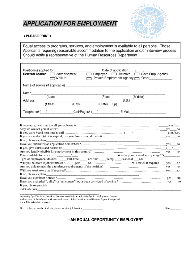 Fillable Online Should notify a representative of the Human Resources ...