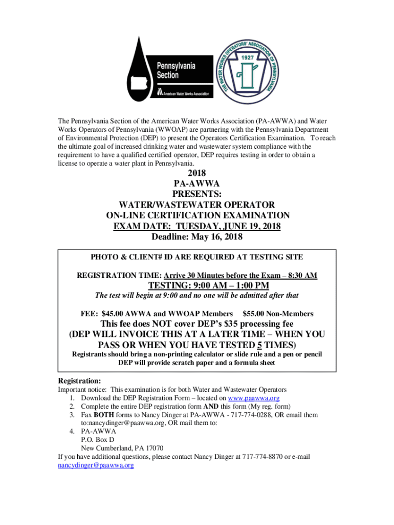 Fillable Online Partnership for Safe Water - Pennsylvania DEP - PA.Gov ...