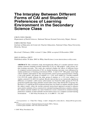 Fillable Online The interplay between different forms of CAI and students ... Fax Email Print ...