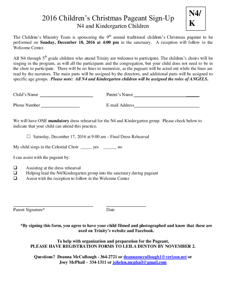 Fillable Online The Magic & Mystery of Christmas Pageantsby Colorado ...