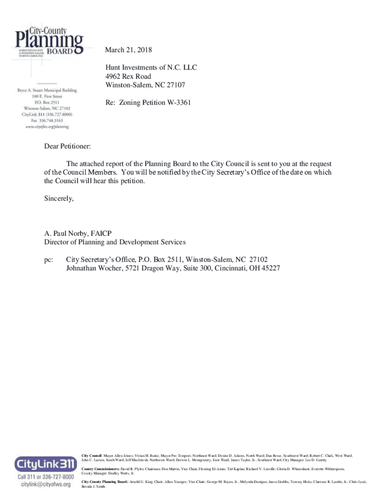 Fillable Online Just Say No: The Denial of a Rezoning Petition Fax ...