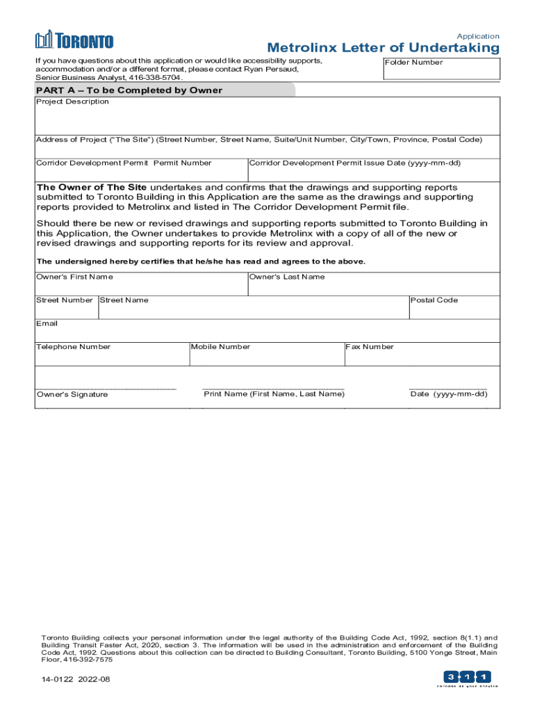 Fillable Online Metrolinx unveils new portal for those hoping for ...