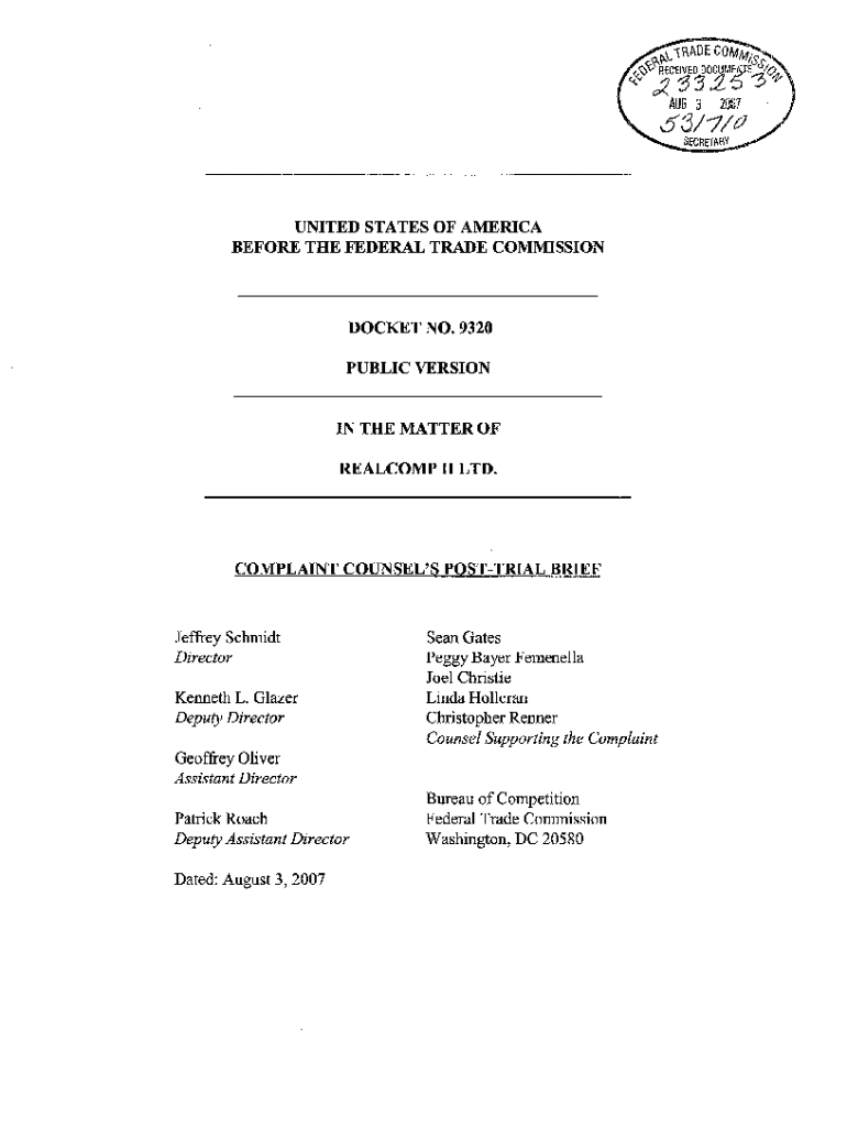 Fillable Online D-9320 - Respondent Realcomp II, Ltd's Motion and ...