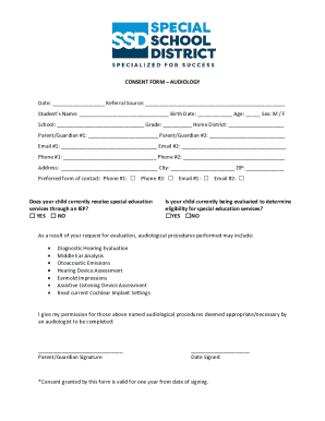 Fillable Online Audiology Consent Form Fax Email Print - pdfFiller