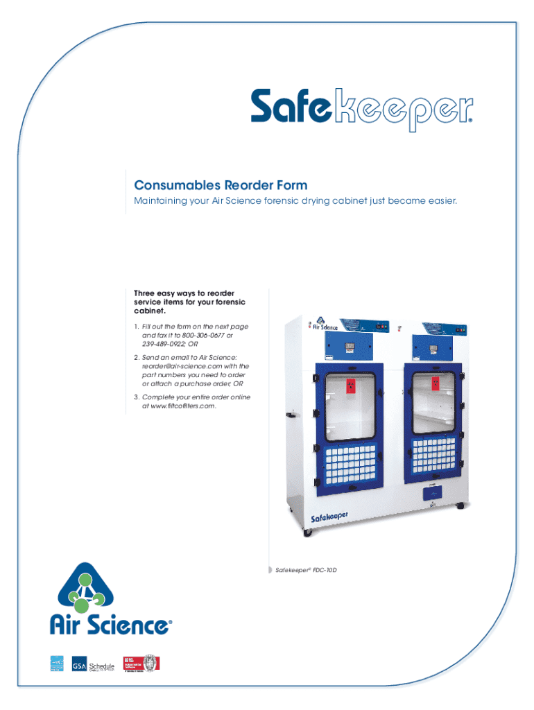 Fillable Online Safekeeper Series Forensic Evidence Drying Cabinet ...