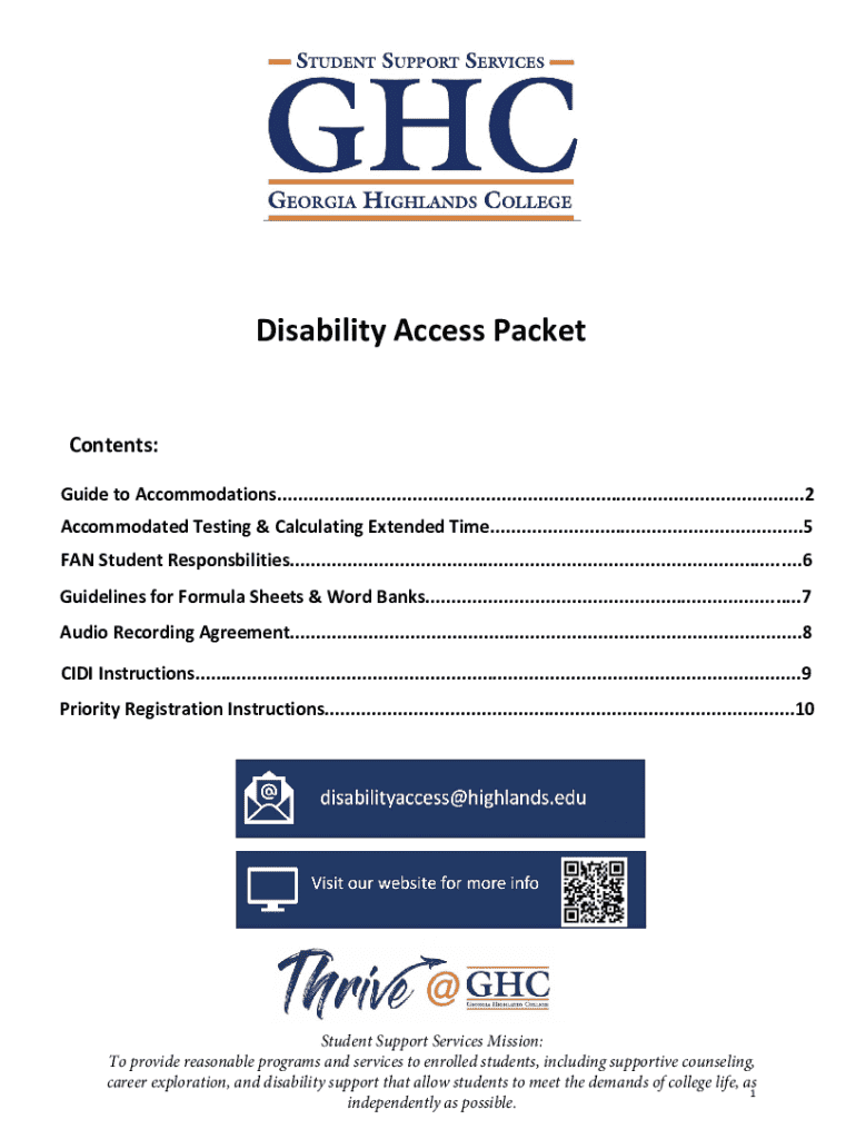 Fillable Online Disability Access Packet Fax Email Print - pdfFiller