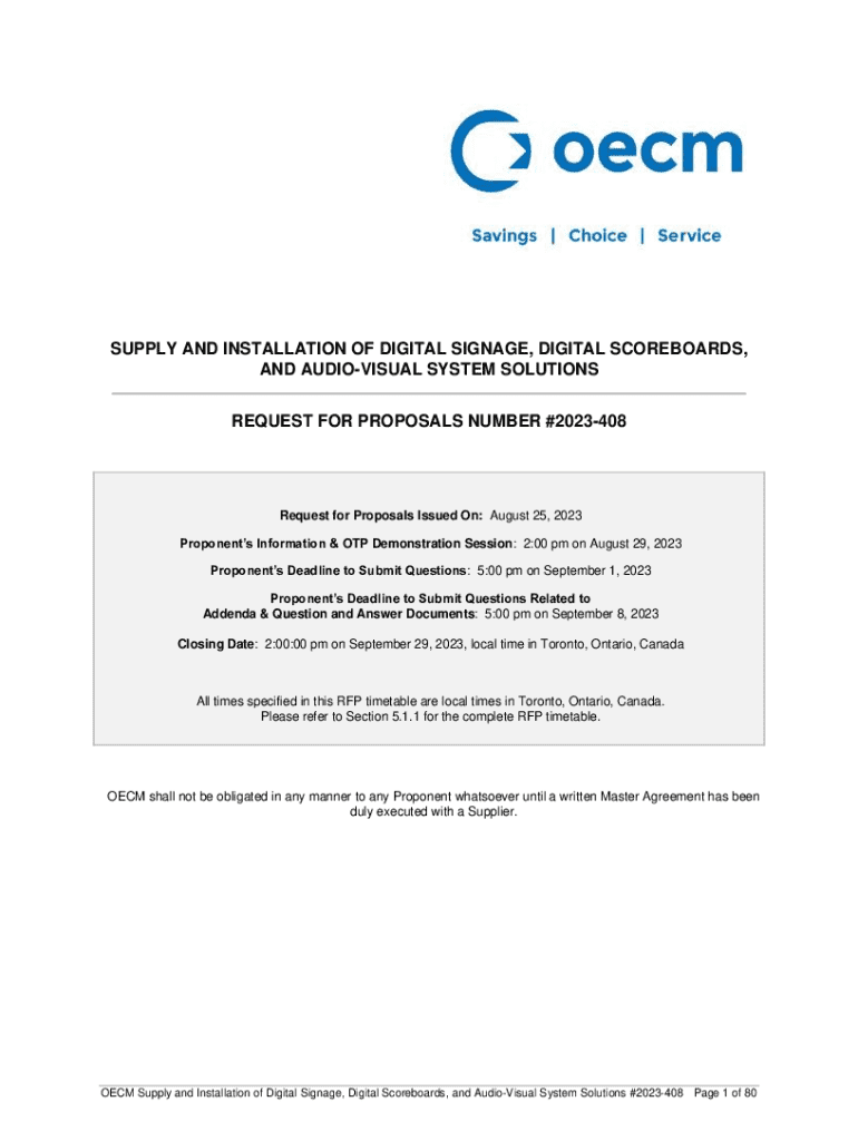 Fillable Online Digital Signage RFP: Write a Request for Proposal ...