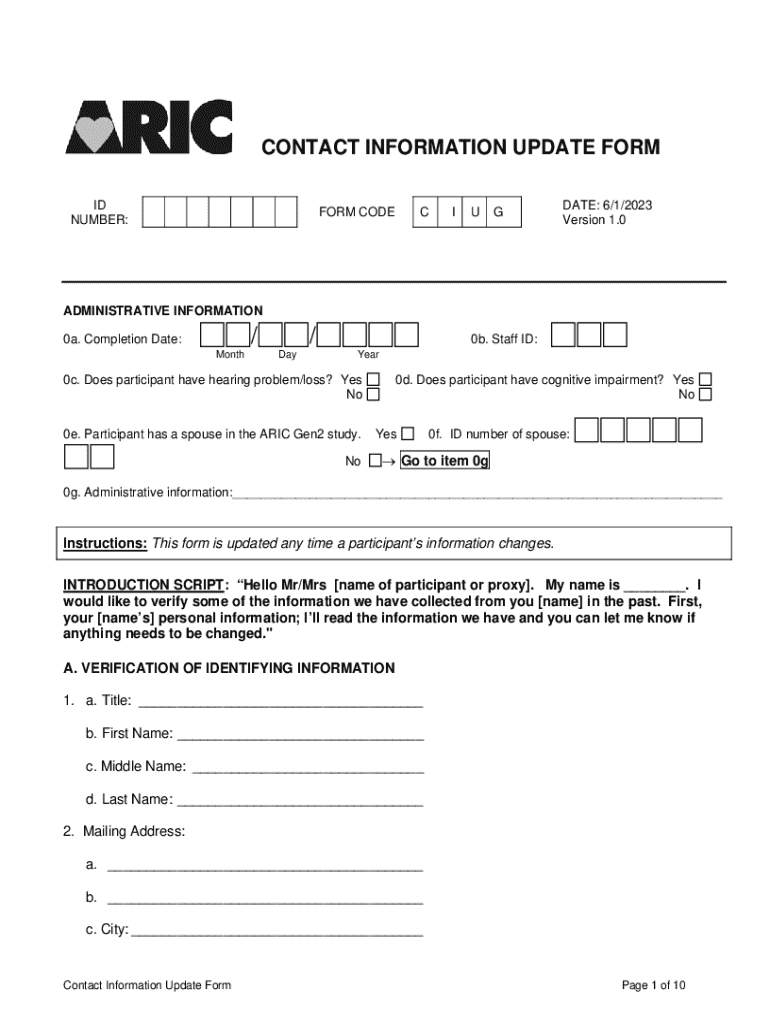 Fillable Online Carotid MRI Update Information Form(CUPA) Fax Email ...