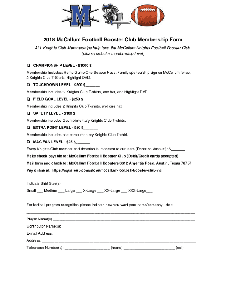 Fillable Online Beautiful night... - McCallum High School Football ...