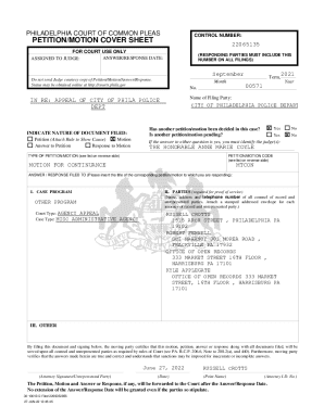 Fillable Online Motion Court Cover Sheet Fax Email Print - pdfFiller