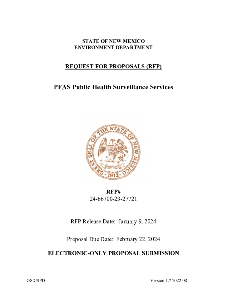 Fillable Online Pfas Public Health Surveillance Services - Bid Information Fax Email Print ...