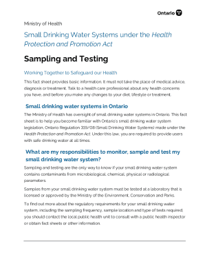 Fillable Online Small Drinking Water Systems under the Health Protection ... Fax Email Print ...