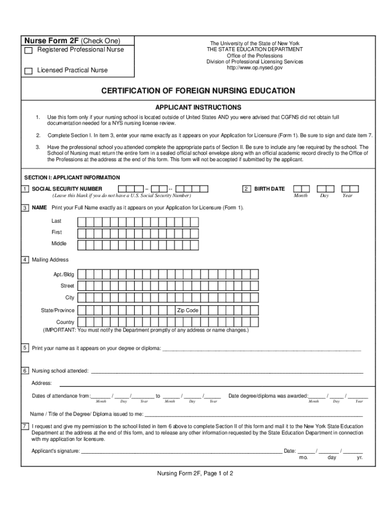 Fillable Online FORM 2F (Check One) Fax Email Print - pdfFiller
