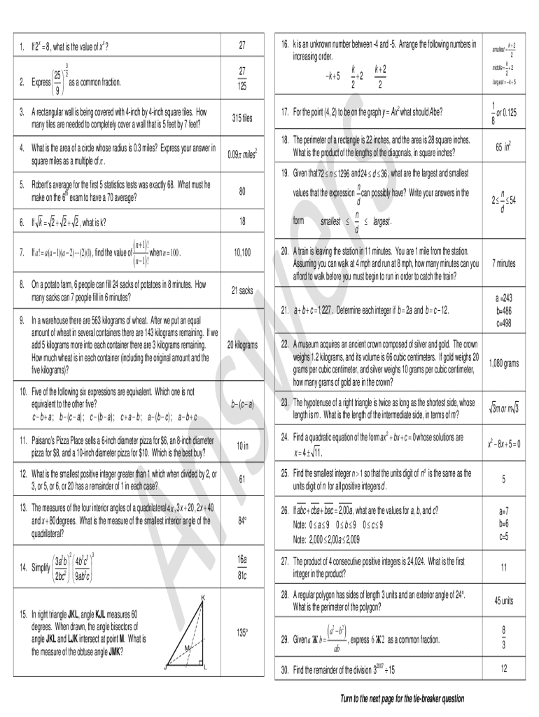 Fillable Online Answers to Optimization Worksheet Fax Email Print ...