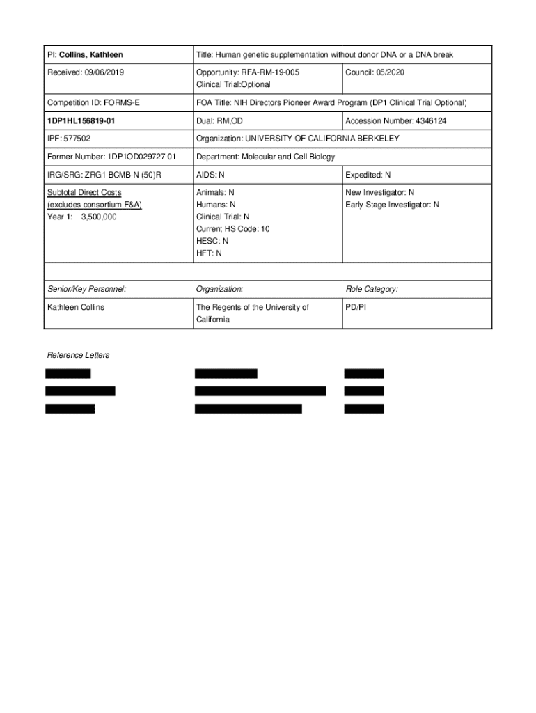 Fillable Online commonfund nih 424 R&R and PHS-398 Specific. PI. HRHR ...