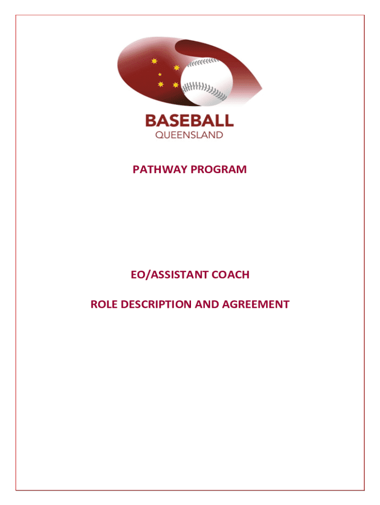 Fillable Online PATHWAY PROGRAM EO/ASSISTANT COACH ROLE ... Fax Email Print - pdfFiller