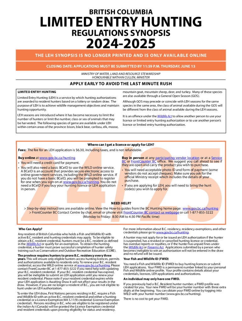Fillable Online BC Limited Entry HuntingHow it Works - All About Moose ...