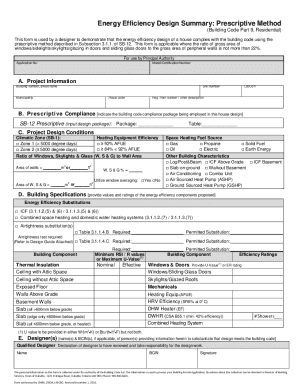 Fillable Online Energy Efficiency Design Summary Form Fax Email Print ...