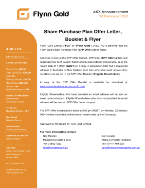 Fillable Online Share Purchase Plan Offer Letter, Fax Email Print - pdfFiller