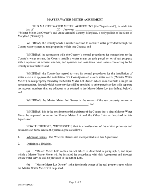 Fillable Online Owner and Developer Agreement All Water Metering ...