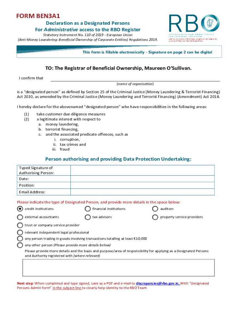 Fillable Online Search facility access on the RBO Register only ...