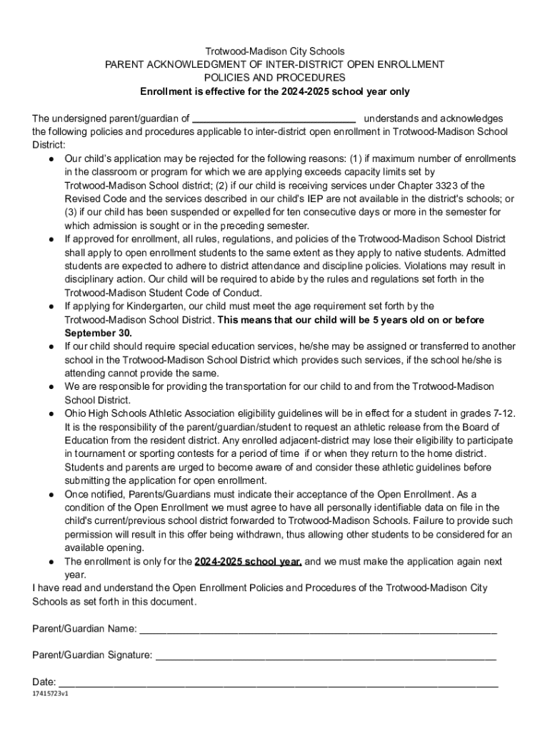 Fillable Online 24-25 OE Parent Acknowledgement.docx Fax Email Print ...