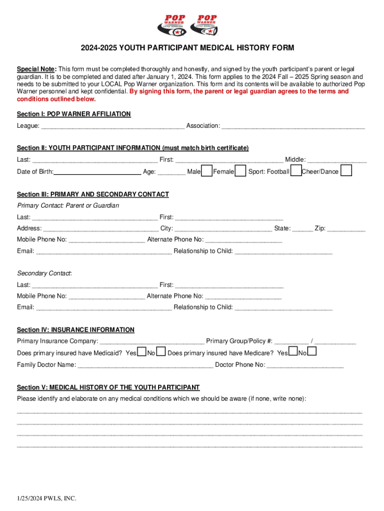 Fillable Online 2024 physical fitness medical history form buxmont PAGE 2 DR ONLY.docx Fax Email ...