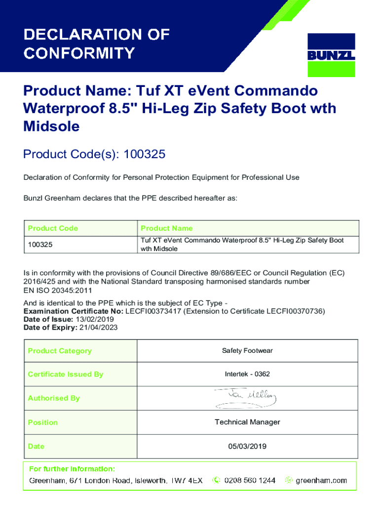 Fillable Online Tuf XT eVent Commando Waterproof 8.5" Hi-Leg Zip Safety ...