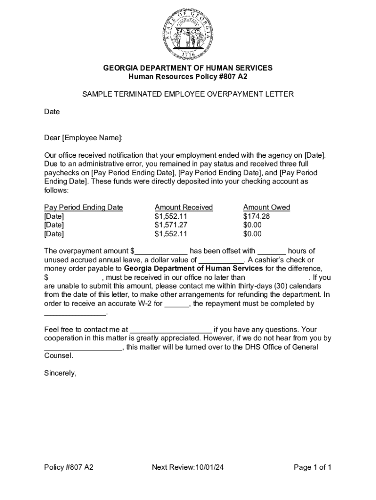 Fillable Online Sample Initial Overpayment Notification Letter ...