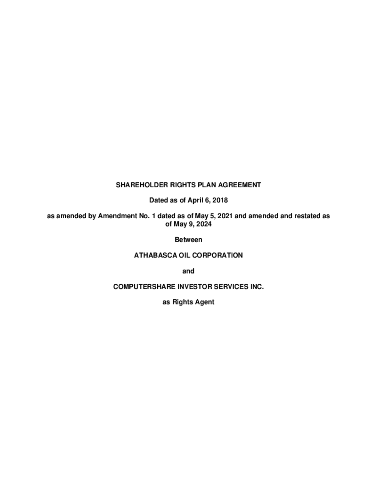 Fillable Online 2024 amended and restated shareholder rights plan ...