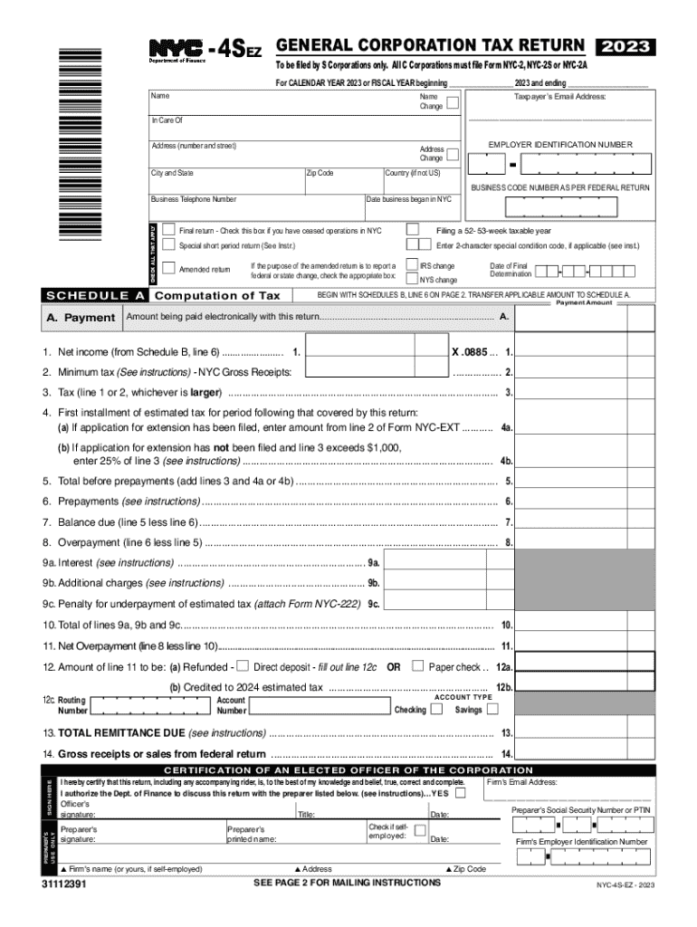 New York City General Corporate Tax Return (1120): Fill out & sign ...