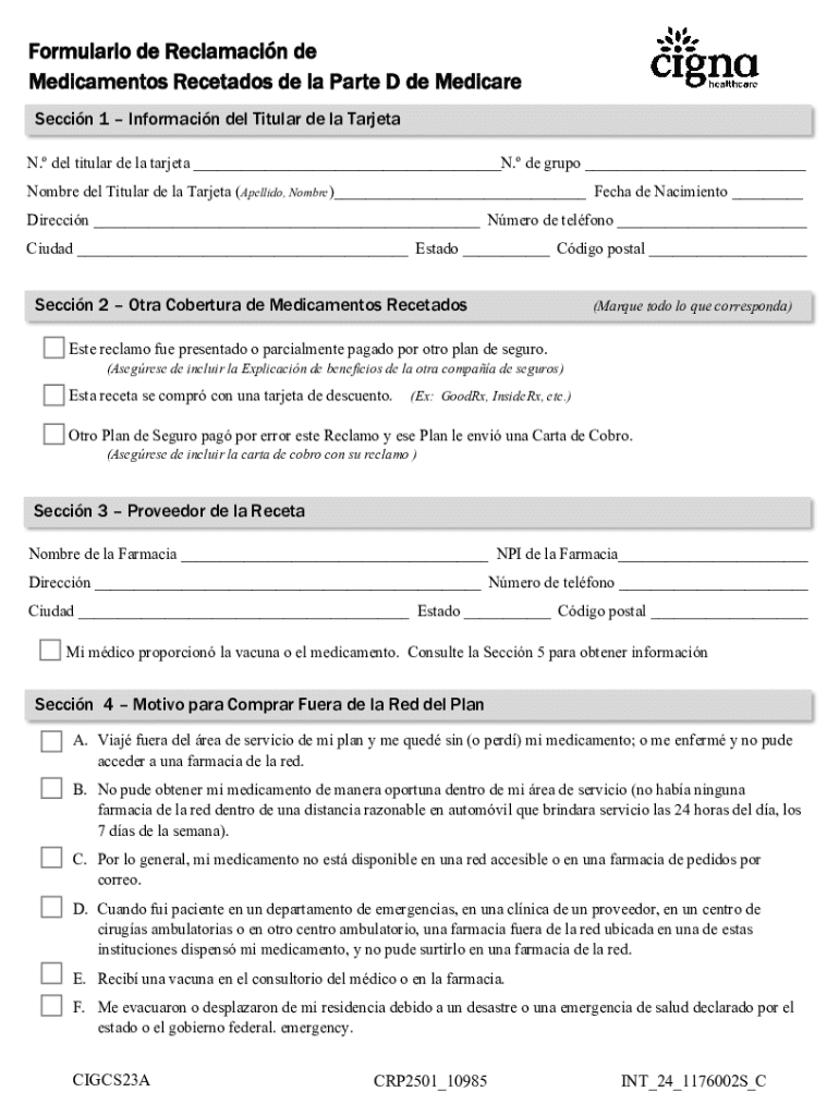 Completable En línea Formulario de Reclamacin de Medicamentos Recetados ...