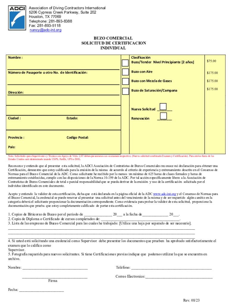 Completable En línea INTERNATIONAL CONSENSUS STANDARDS FOR ... Fax ...