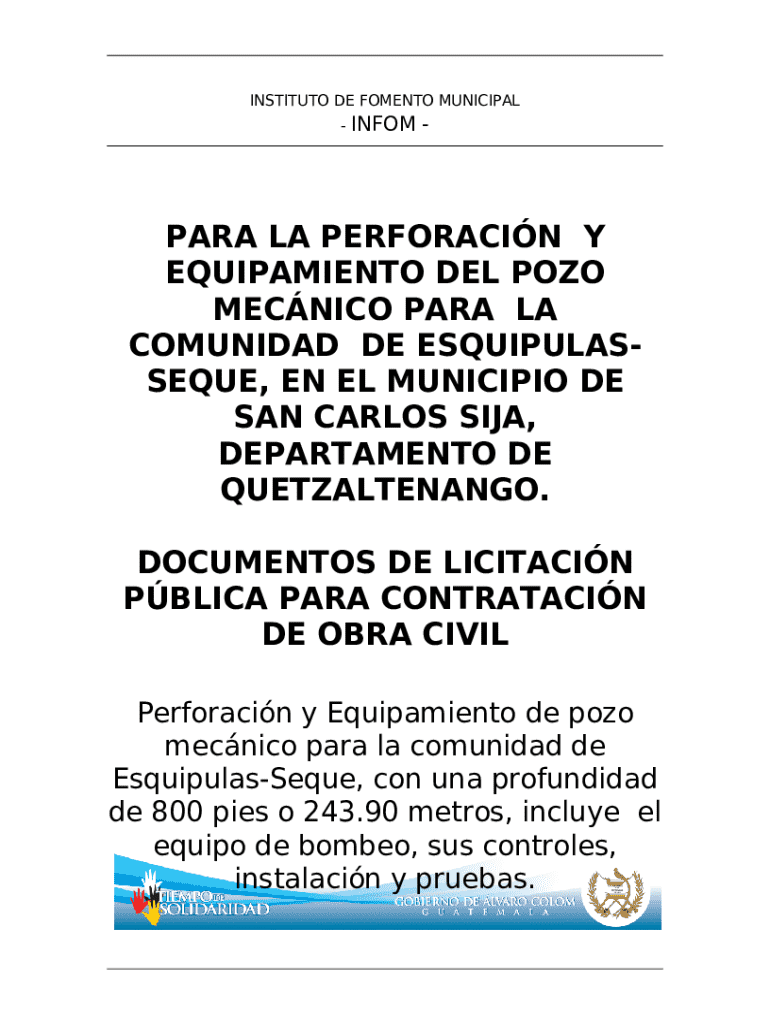 DOCUMENTOS DE LICITACIN PBLICA PARA CONTRATACIN DE OBRA CIVIL Doc Template | pdfFiller