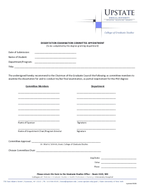 Fillable Online Dissertation Advisor & Program Declaration Form Fax Email Print - pdfFiller