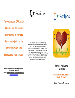 Fillable Online Heartsaver Basic CPR, AED & First-Aid Training Courses ...