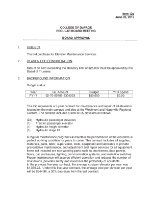 Fillable Online Elevator Maintenance Services Contract Awarded Fax ...