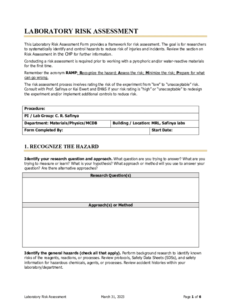 Fillable Online risk-assessment-form empty.docx Fax Email Print - pdfFiller