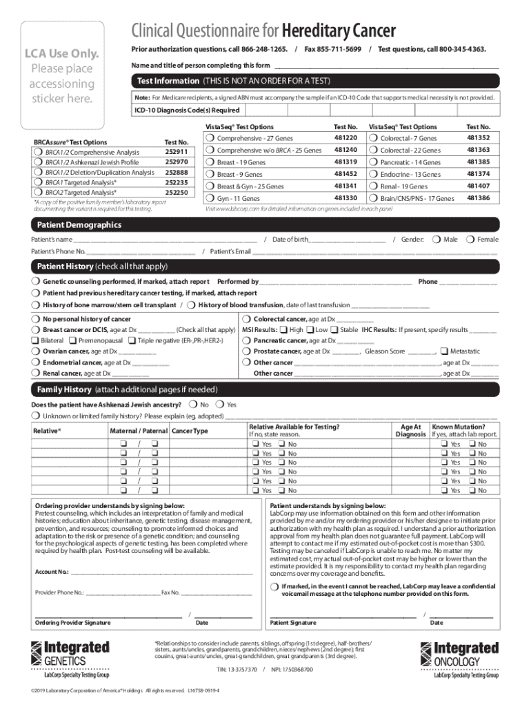 Fillable Online BRCA-precertification-request-form.pdf Fax Email Print - pdfFiller