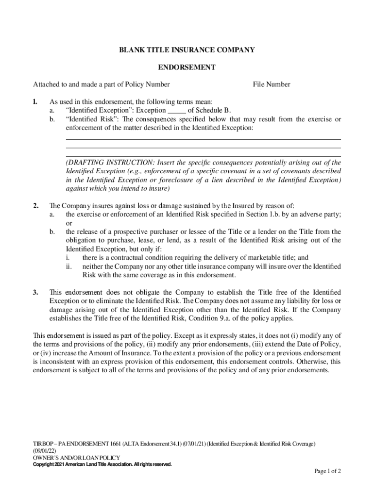 Fillable Online TIRBOP 1661 Identified Exception & Identified Risk ...