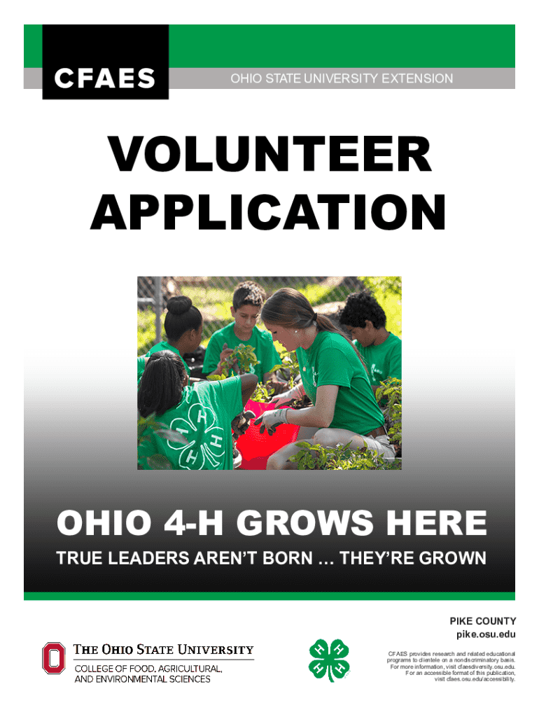 Fillable Online pike osu Lawrence County 4-H Volunteer & Member ...
